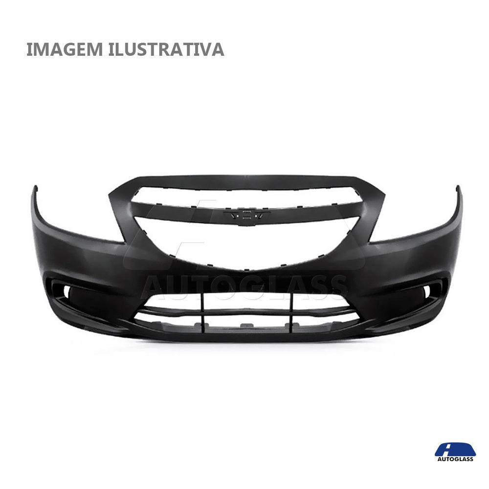 Parachoque Dianteiro Chevrolet Onix 2013 a 2016 Preto Liso - Autoglass
