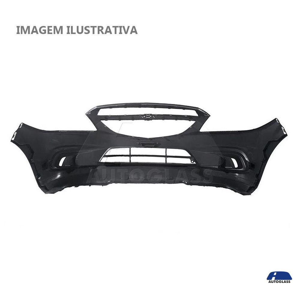 Parachoque Dianteiro Chevrolet Onix 2013 a 2016 Preto Liso - Autoglass