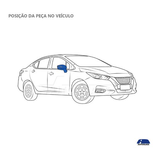 Retrovisor Externo Nissan Versa 2021 a 2025 Direito Eletrico Preto Liso ...